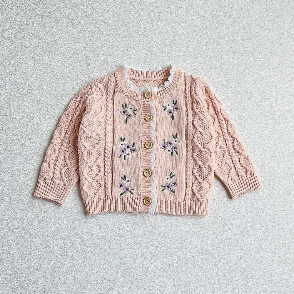 Embroidered Knit Cardigan – TinyTeenyTots
